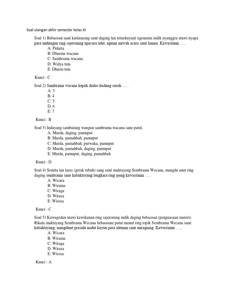 Bhs Bali Kls XI | PDF