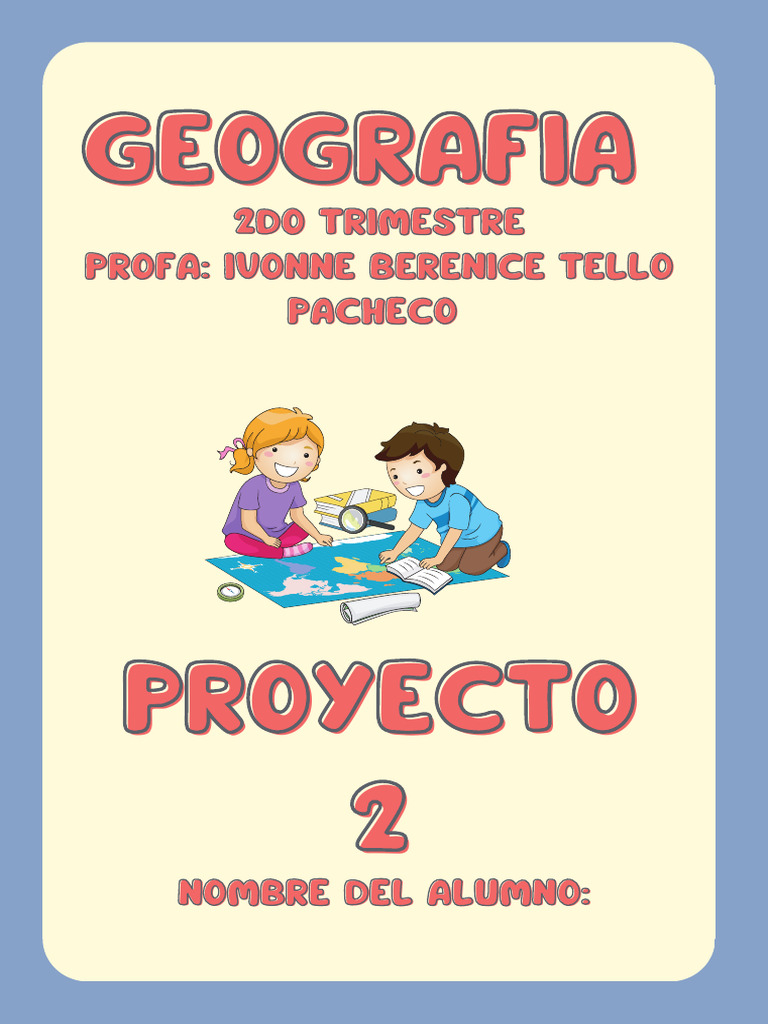 Pastel Illustration Geography Notebook A4 Cover | PDF