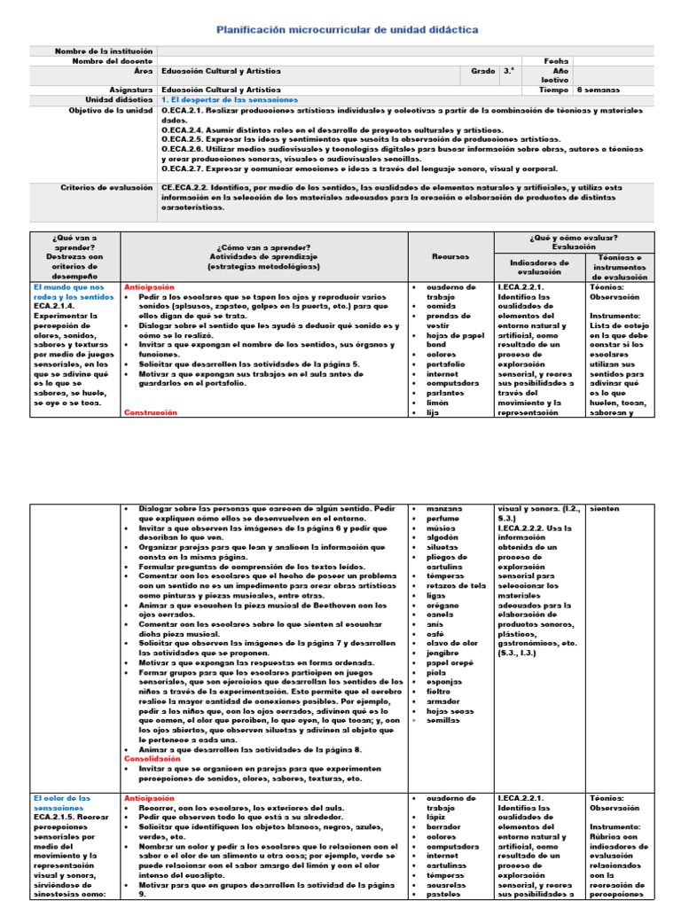 ECA 3G U1 Plan | PDF