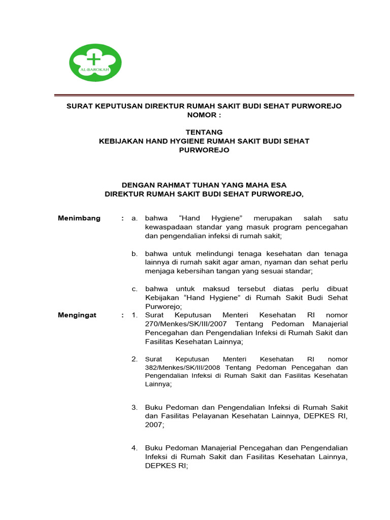 Sop Hand Hygiene | PDF