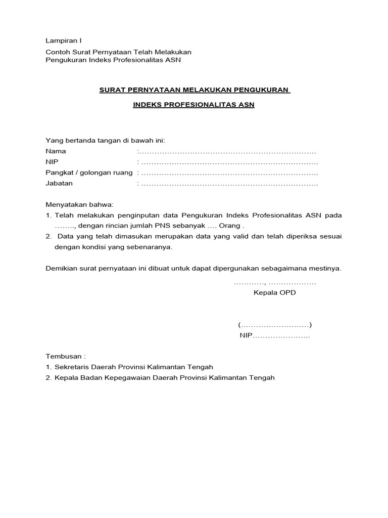 Contoh Surat Pernyataan Telah Melakukan | PDF