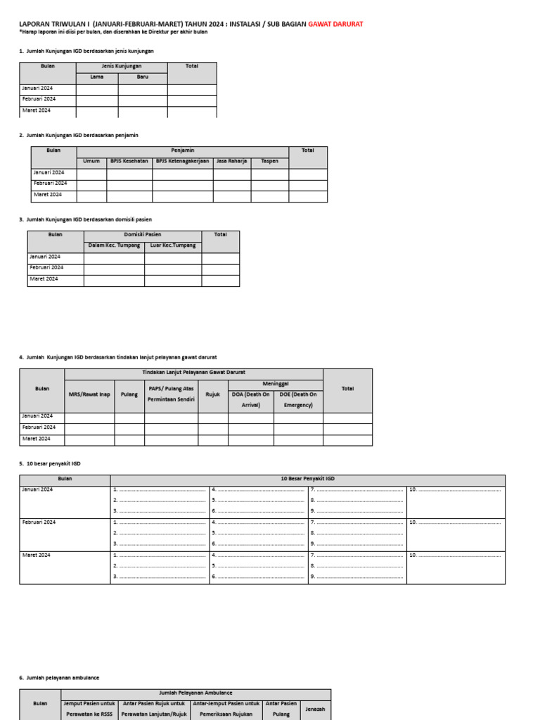 Format Laporan Bulanan | PDF