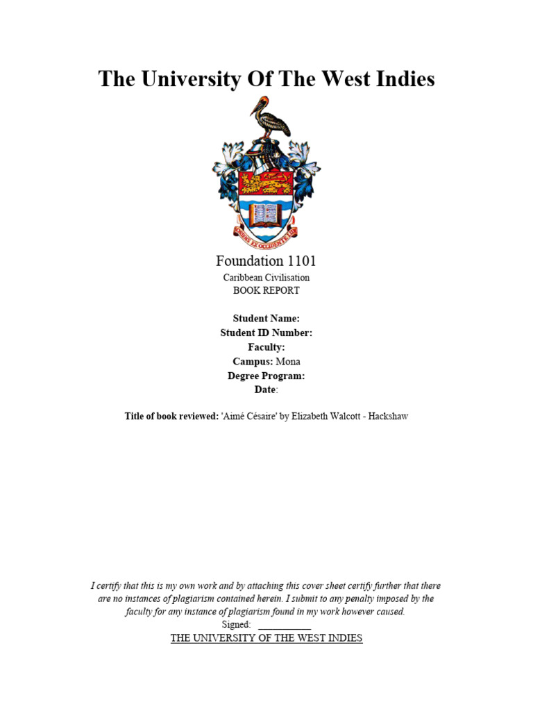 Book Report Amie Cesaire - Tashoi | PDF