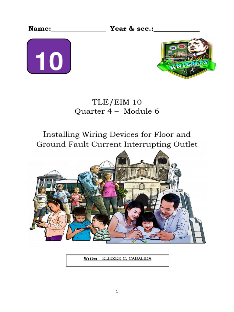 EIM 10 Quarter 4 - Module 6 Nstalling Wiring Devices For Floor and Ground Fault Current ...