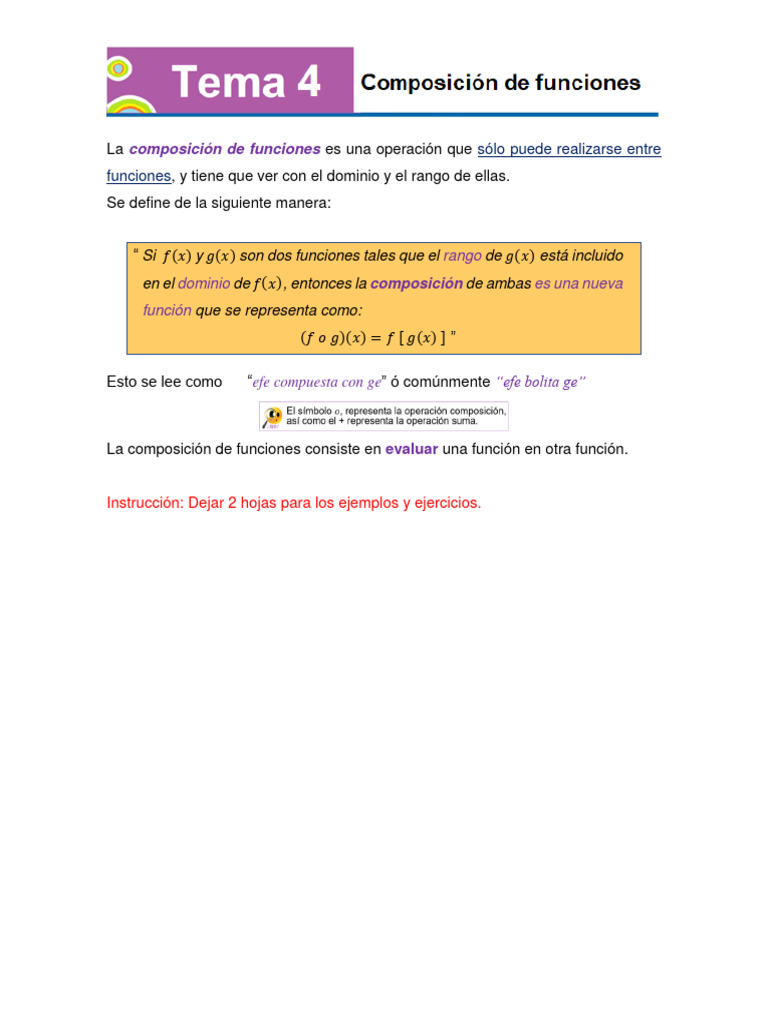 Composición y Dominio de Funciones | PDF | Función (Matemáticas) | Análisis matemático
