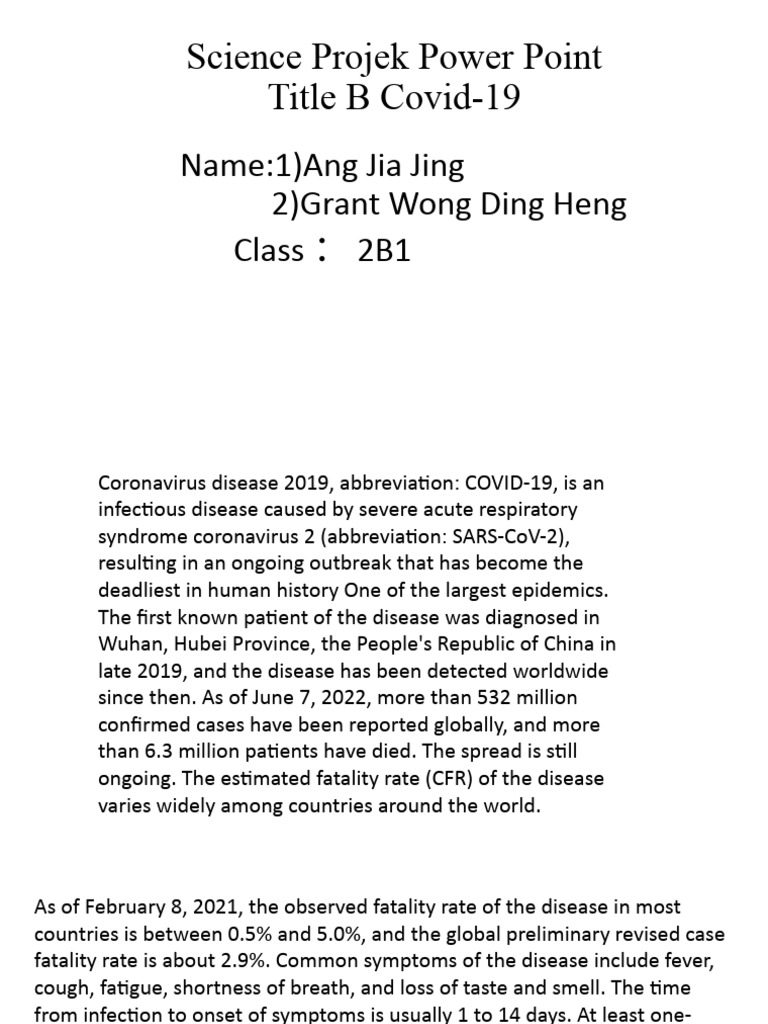 Science Projek Power Point AJJ 0608 | PDF | Infection | Epidemiology