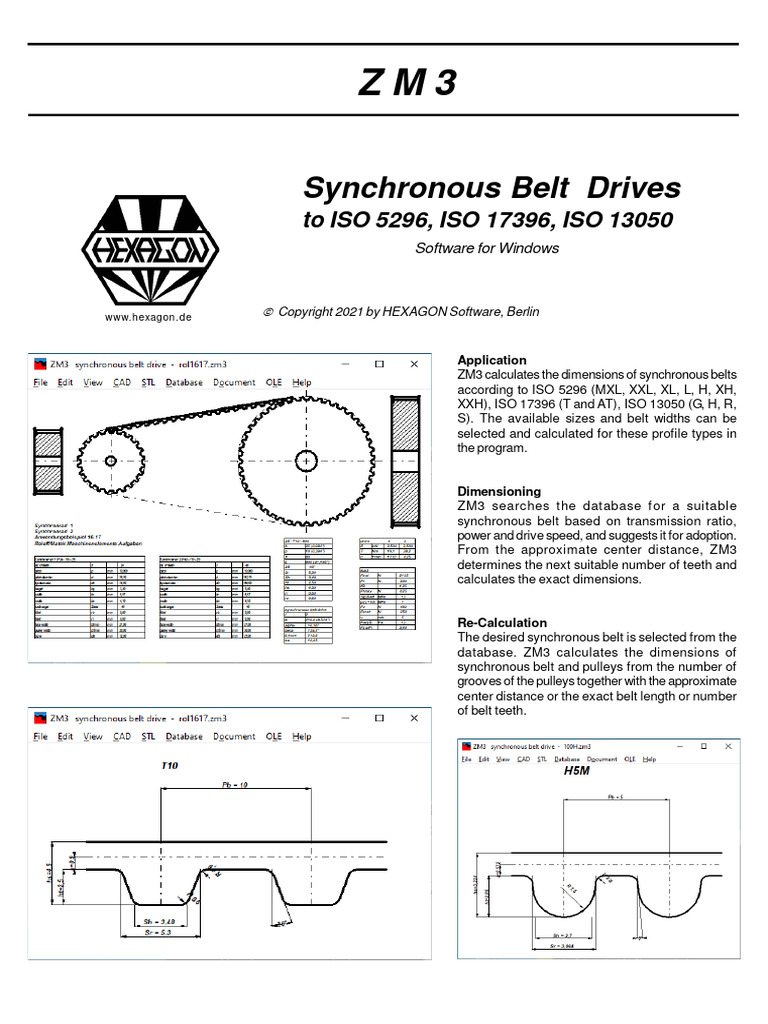Synchronous Belt Drives: To ISO 5296, ISO 17396, ISO 13050 | PDF | Belt (Mechanical ...