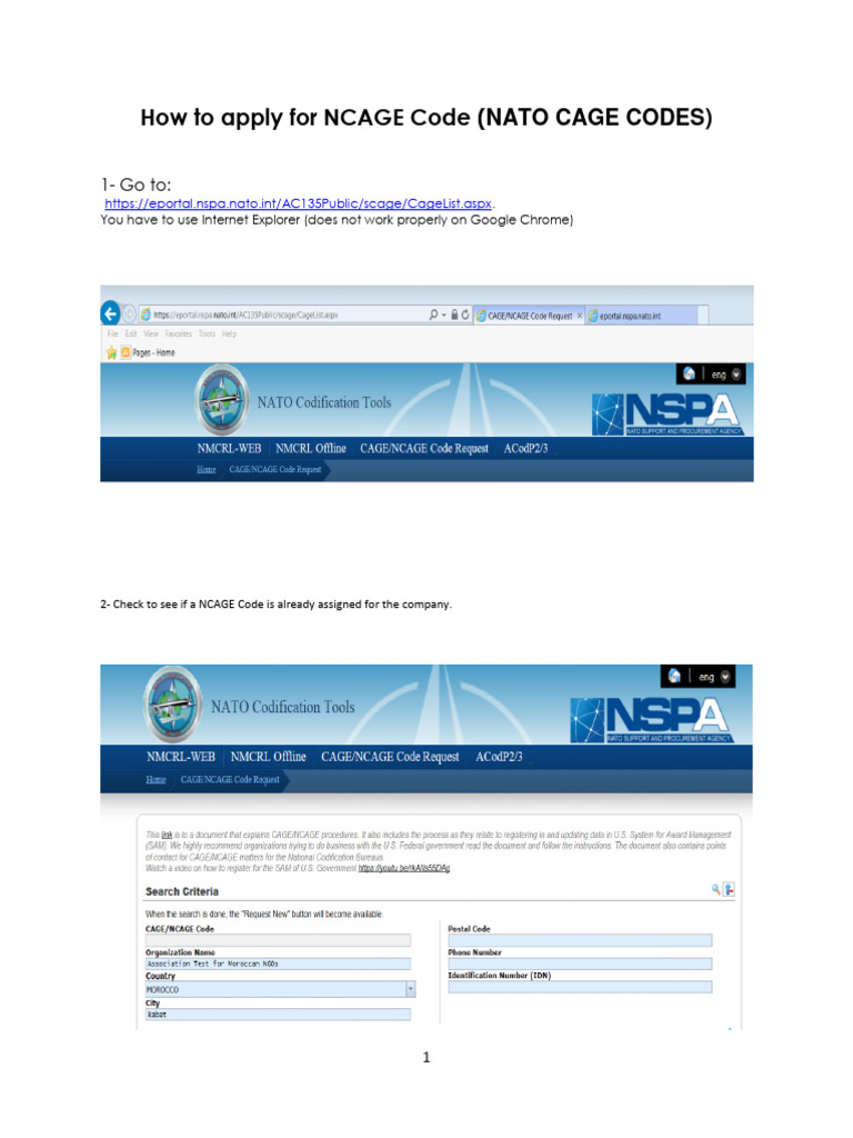 Step by Step On How To Apply For NCAGE | PDF | Internet | Information Technology