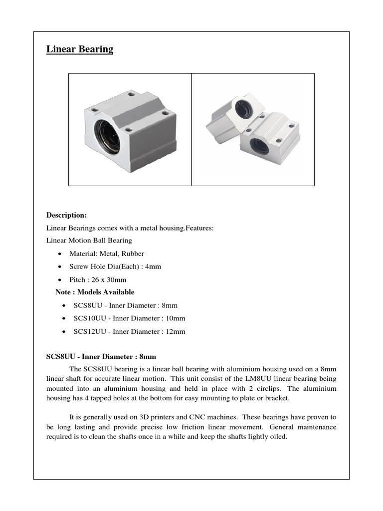 Linear Bearing | PDF | Bearing (Mechanical) | Machines
