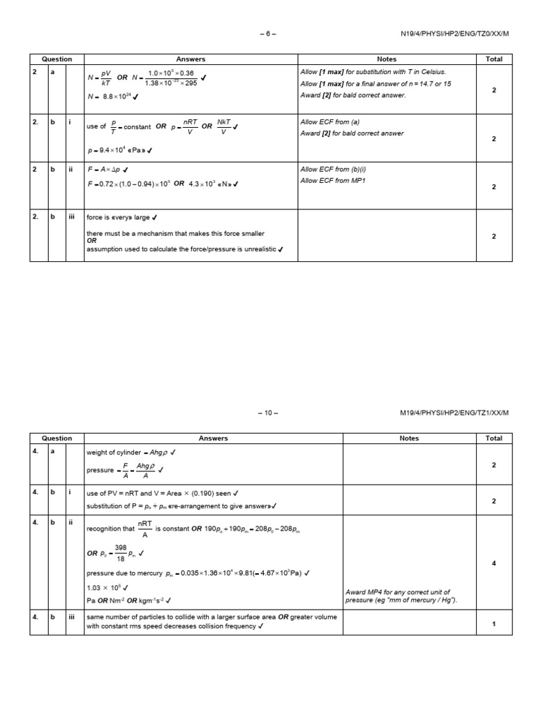 IB 3 Thermal MS | PDF | Gases | Phases Of Matter