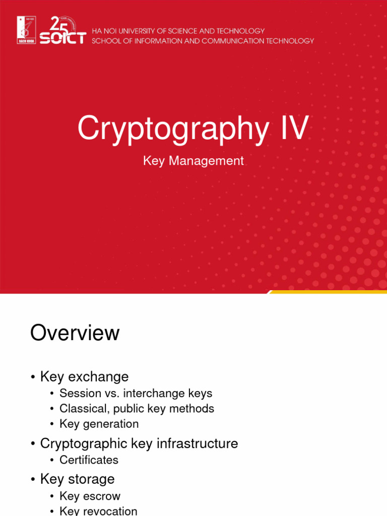 Cryptography IV: Key Management | PDF | Public Key Cryptography ...