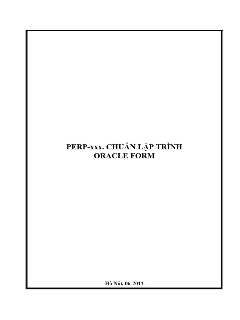 Perp Chuan Lap Trinh Oracle Form | PDF