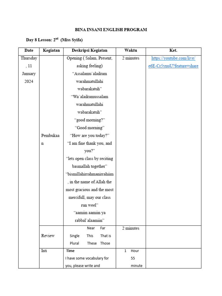 Understanding Time in English | PDF