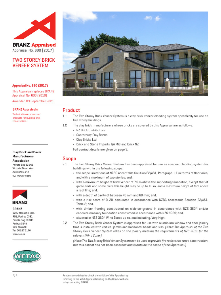 Two Storey Brick Veneer Cladding System | PDF | Framing (Construction ...