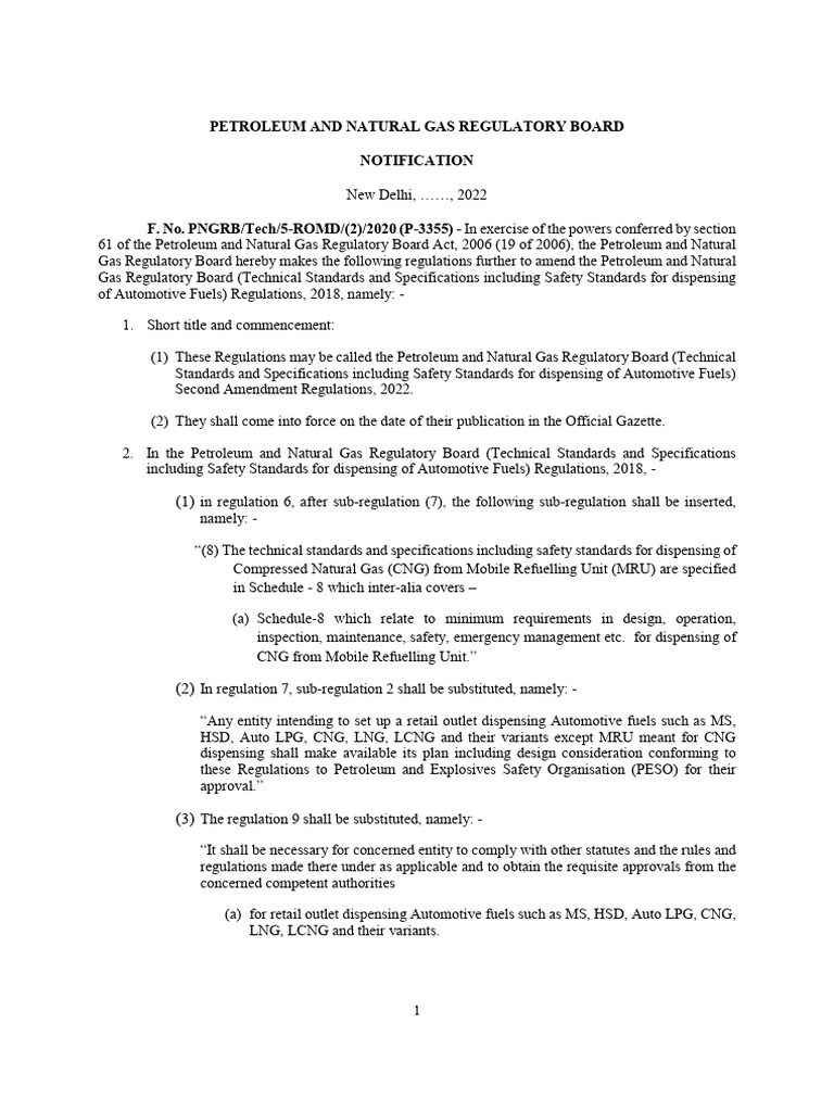 Dispensing of CNG From Mobile Refuelling Unit DAR - MCNG - 05052022 | PDF