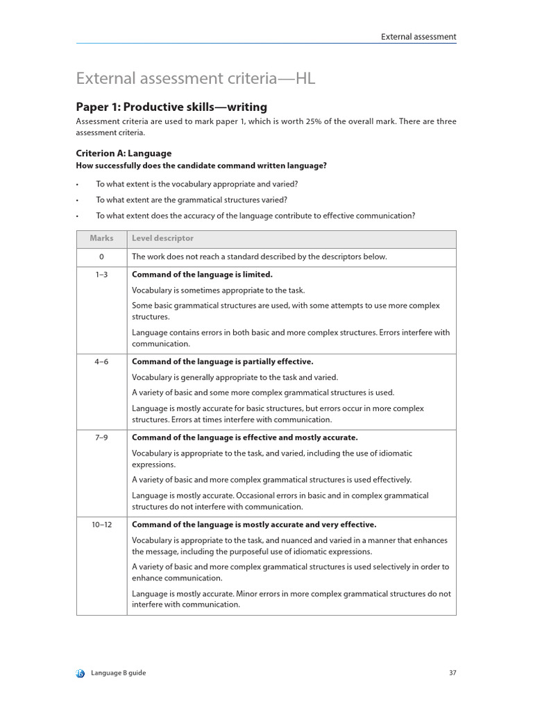 French B Guide First Assessment 2020 | PDF | Communication | Cognitive ...