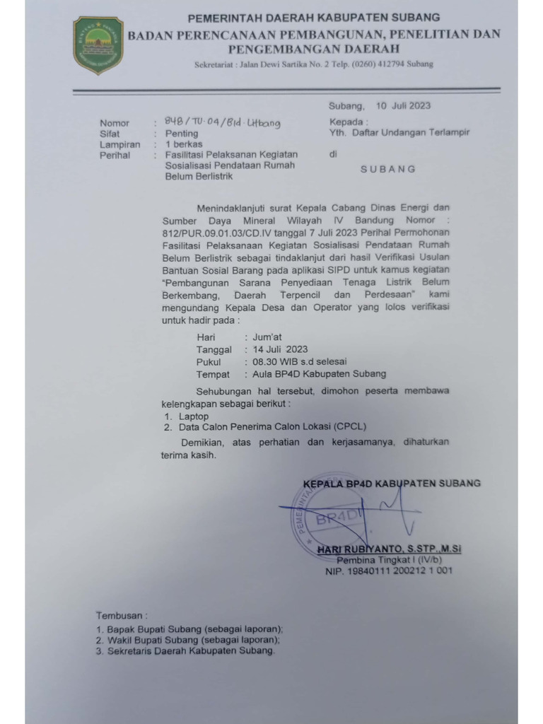 Undangan Fasilitasi | PDF