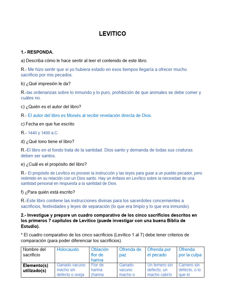 Levitico Descargar Gratis Pdf Libro De Levítico Sacrificio