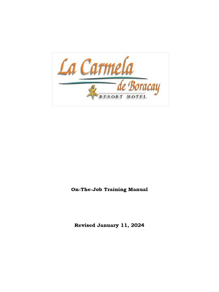 OJT Manual for La Carmela de Boracay | PDF | Mentorship | Personal ...