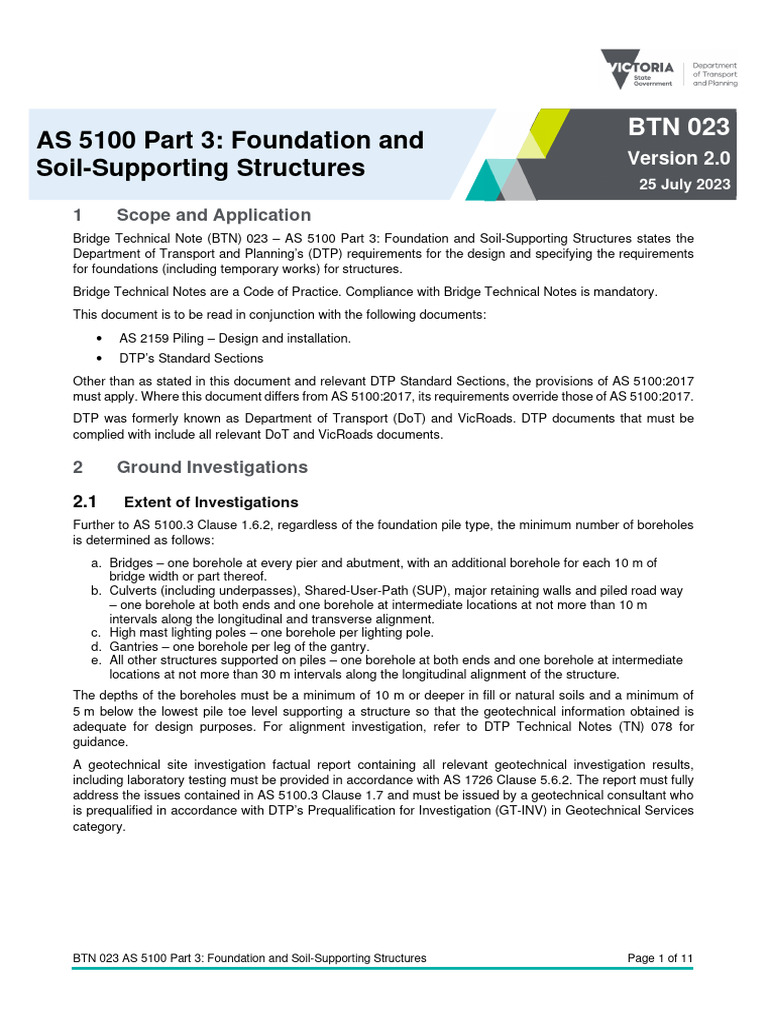 Bridge Technical Note 2023 - 023 AS5100 Part 3 v20 July 2023 | PDF ...