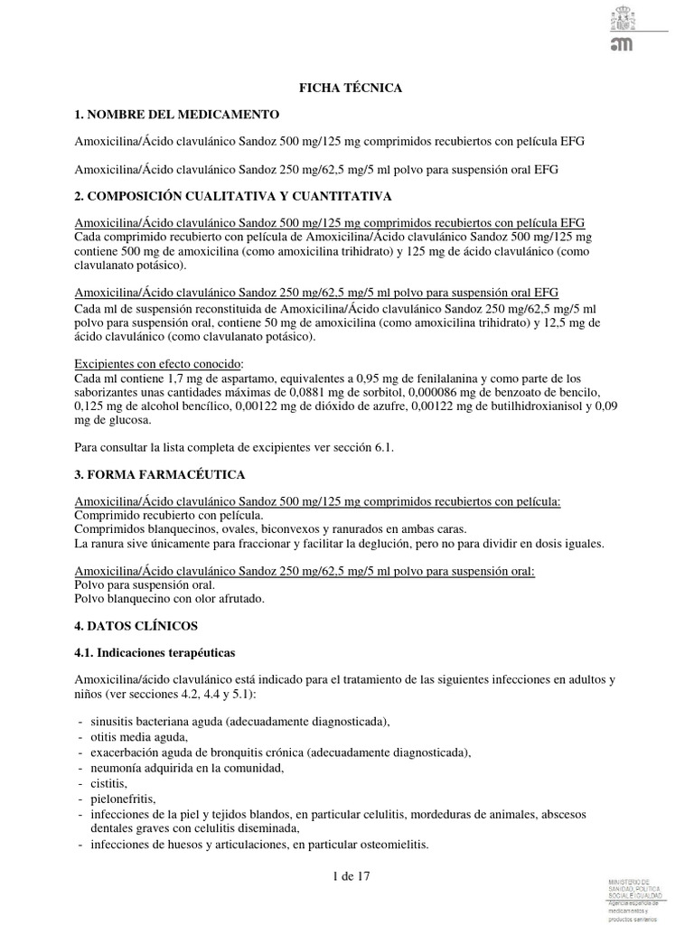 Ficha Tecnica Amoxi | PDF | Bacterias Gram-negativo | Penicilina