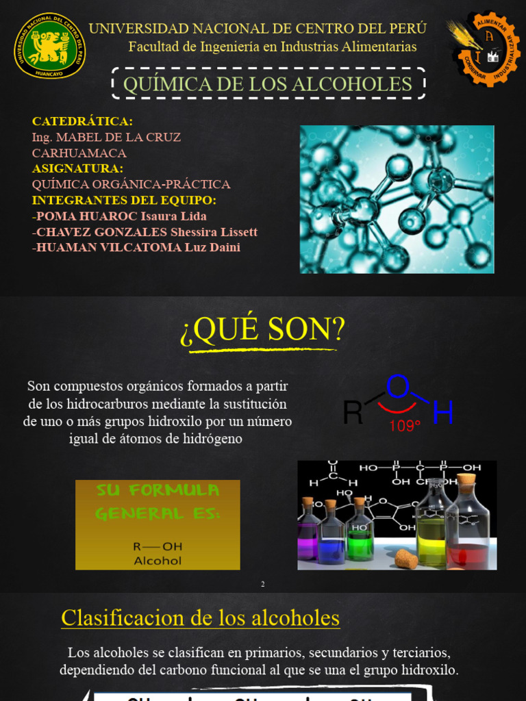 Quimica de Alcoholes | PDF | Moléculas | Compuestos orgánicos