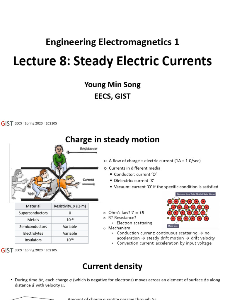 EC2105_Lecture_8_Steady_E_current | PDF | Electric Current | Electrical ...