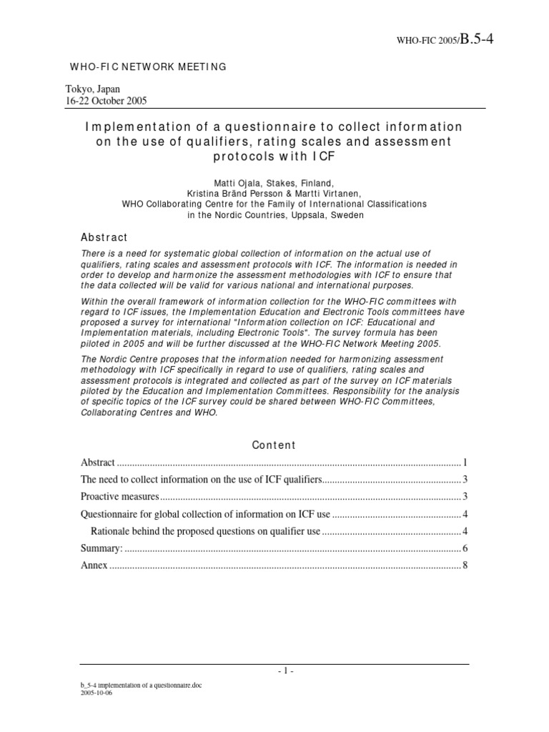 B - 5-4 Implementation of A Questionnaire | PDF | Information | World ...