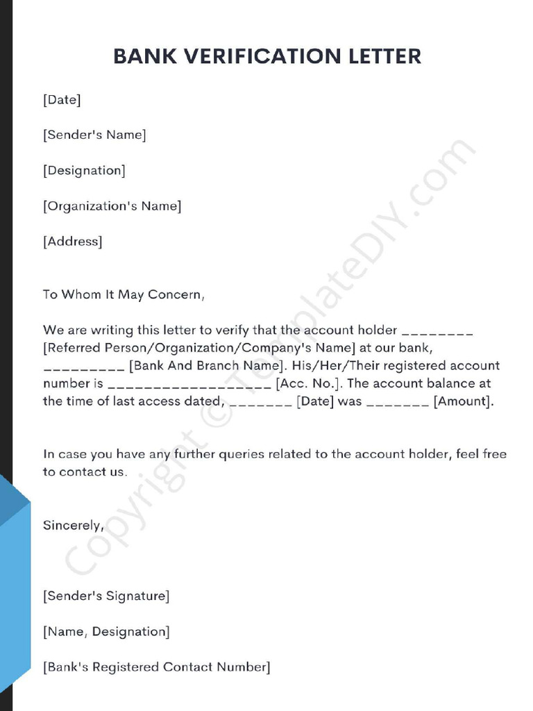 Sample Bank Verification Letter | PDF
