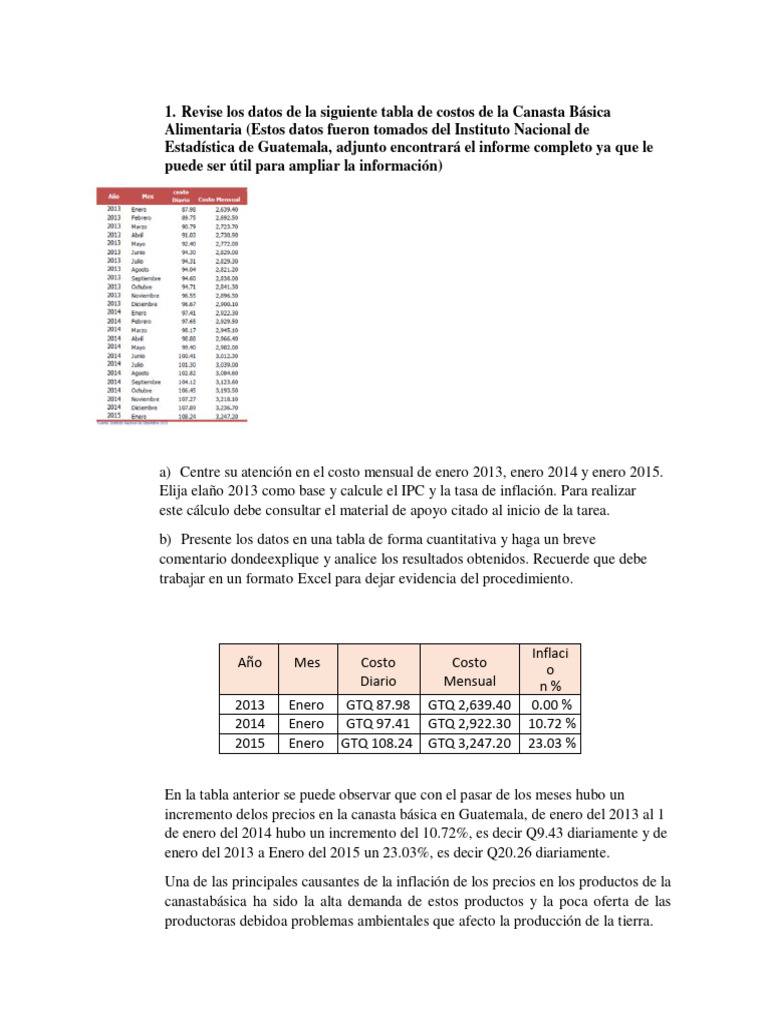 TAREA 1 Bussiness Econo | PDF | Índice de precios al consumidor | Inflación