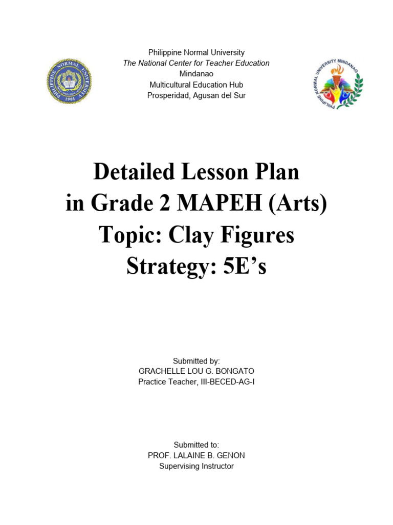 Grade 2 Lesson Plan: Clay Figures | PDF | Lesson Plan | Sculpture