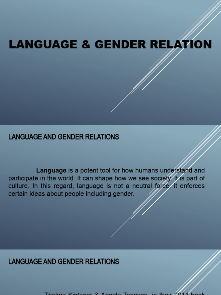Language and Gender Relations Explained | PDF | Sexism | Gender