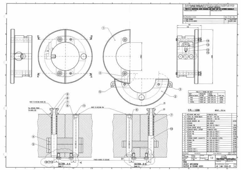 70088-R-BJ101-XD-1333021 DDM - Ibop Mechanism Sleeve & Crank Assembly ...