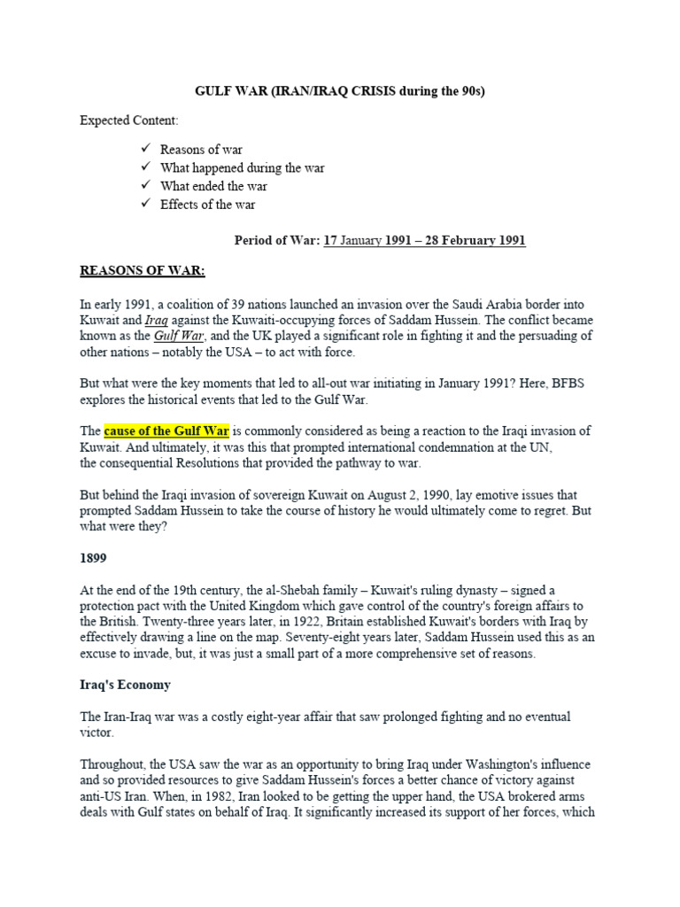 Gulf War | PDF | Gulf War | Iraq War