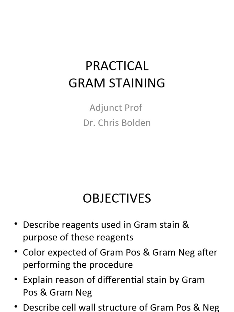 Practical Gram Staining | PDF | Staining | Anatomy