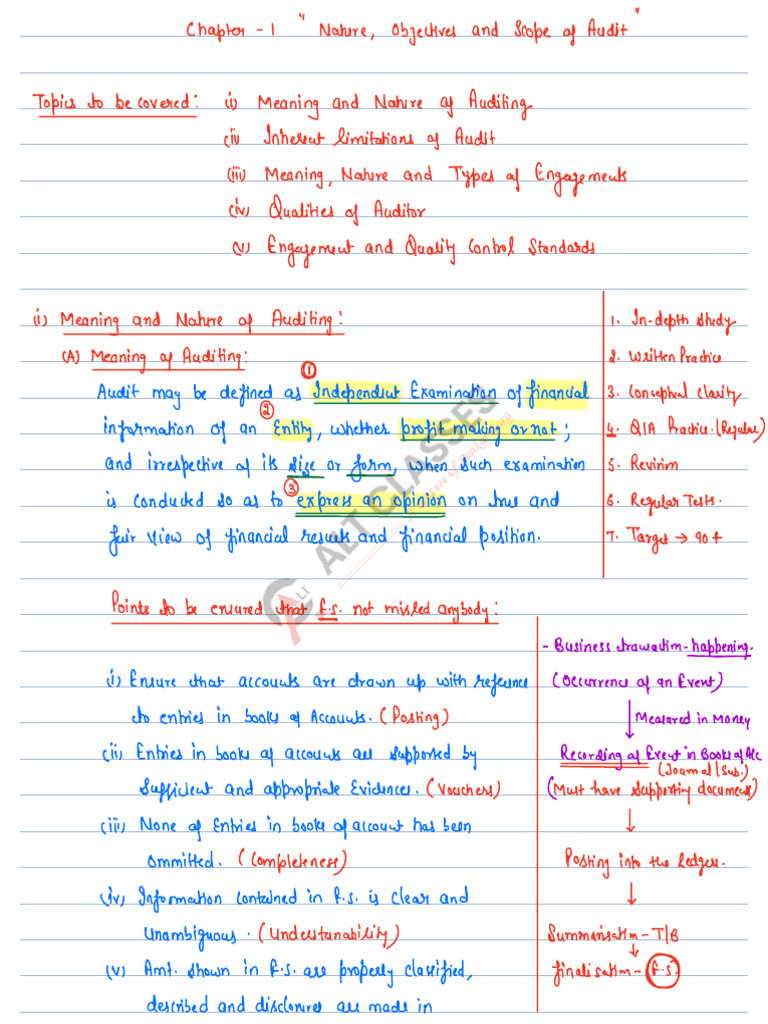 Lecture 3 Nature Objective and Scope of Audit 1 | PDF
