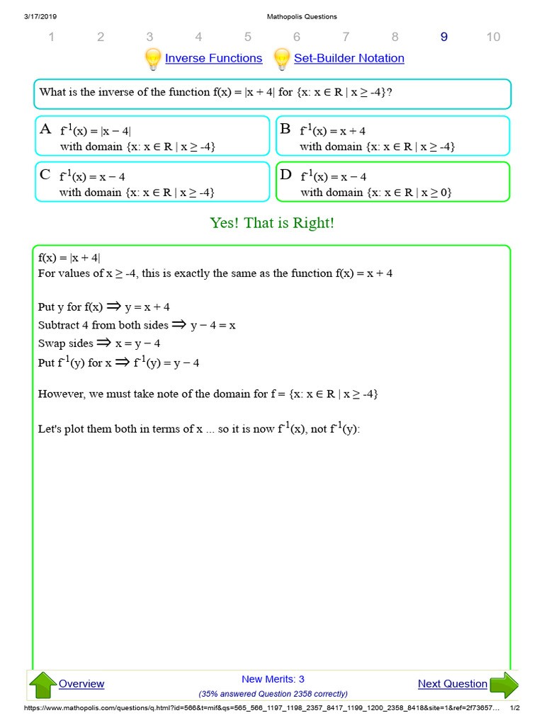 Mathopolis Questions Q9 | PDF | Function (Mathematics) | Mathematics