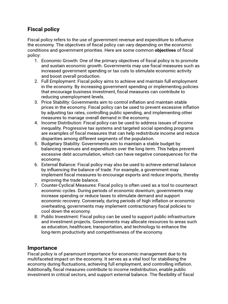 Fiscal Policy | PDF | Taxes | Fiscal Policy