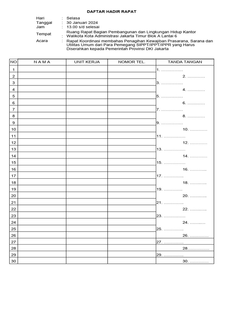 DH Rakor 30 Jan 2024 | PDF | Griya & Taman