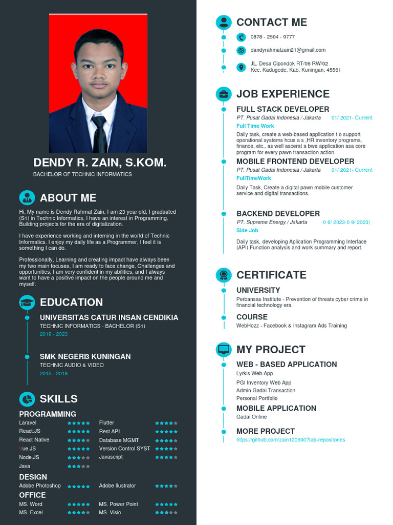 CV Dandy Rahmat Zain A4 | PDF | Application Software | Web Application