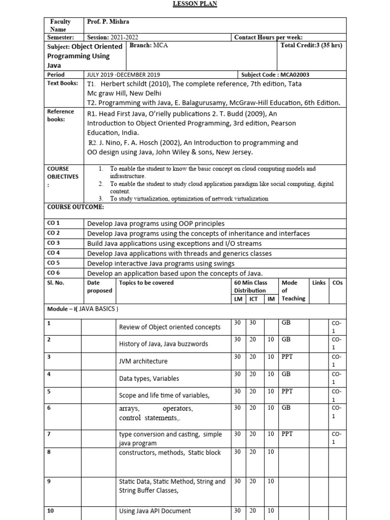 Java Pdf Java Programming Language Object Oriented Programming