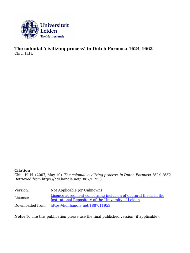 Map 1624-1662 Formosa | PDF | Ethnicity | Taiwan
