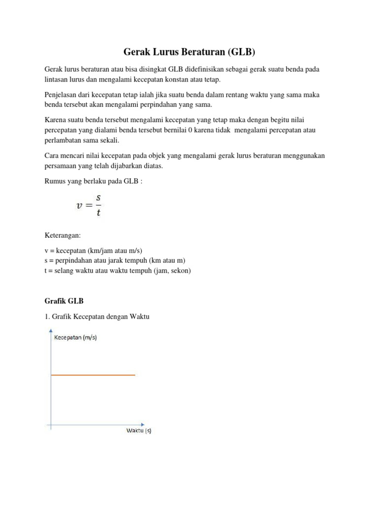 Gerak Lurus Beraturan | PDF
