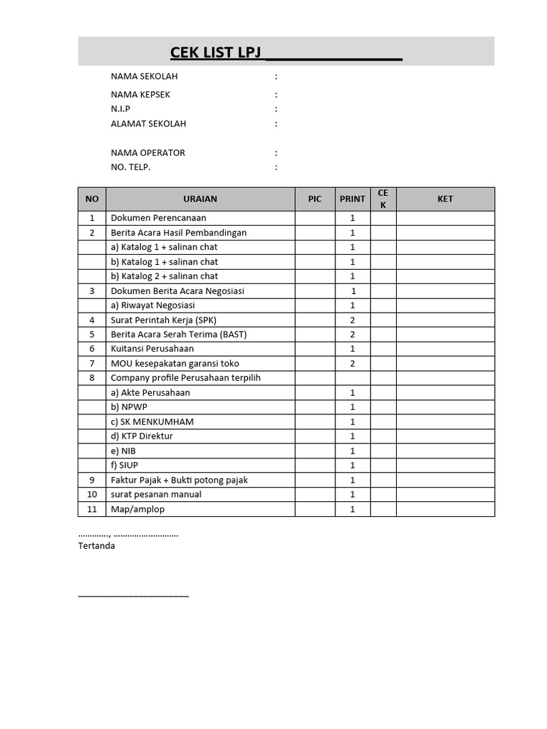 Contoh LPJ | PDF