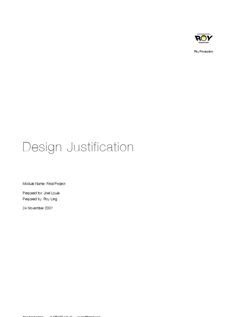 Design Justification - Final Project | PDF | Television | Migrant Worker