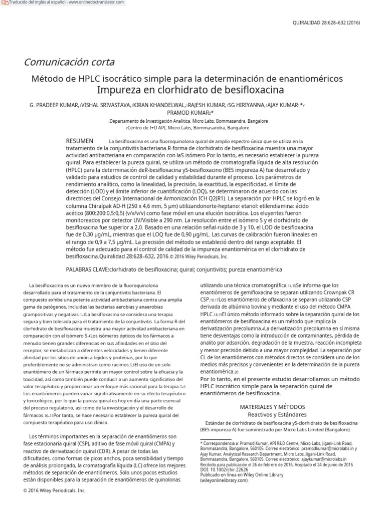 Metodo Isocratico Por HPLC de Besifloxacino HCL (2) .En - Es Ttraducido ...