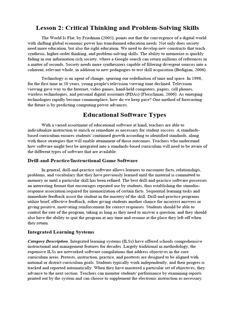 Lesson 2 | PDF | Educational Technology | Critical Thinking