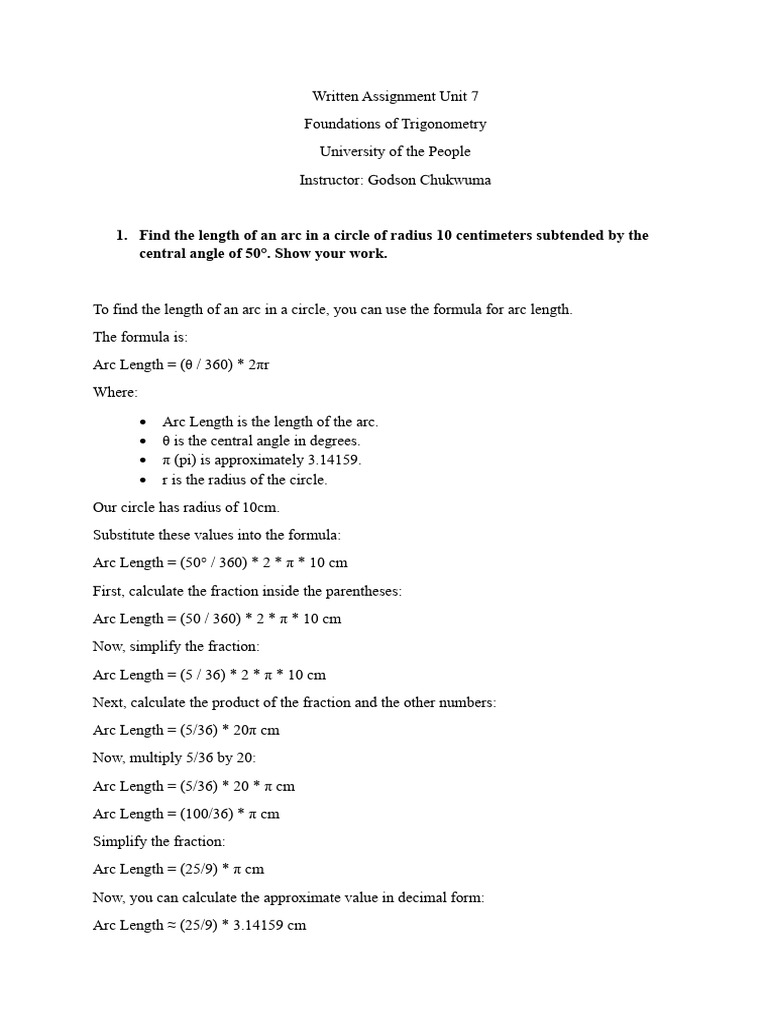 Trigonometry Unit 7 Assignment Guide | PDF | Damping | Oscillation