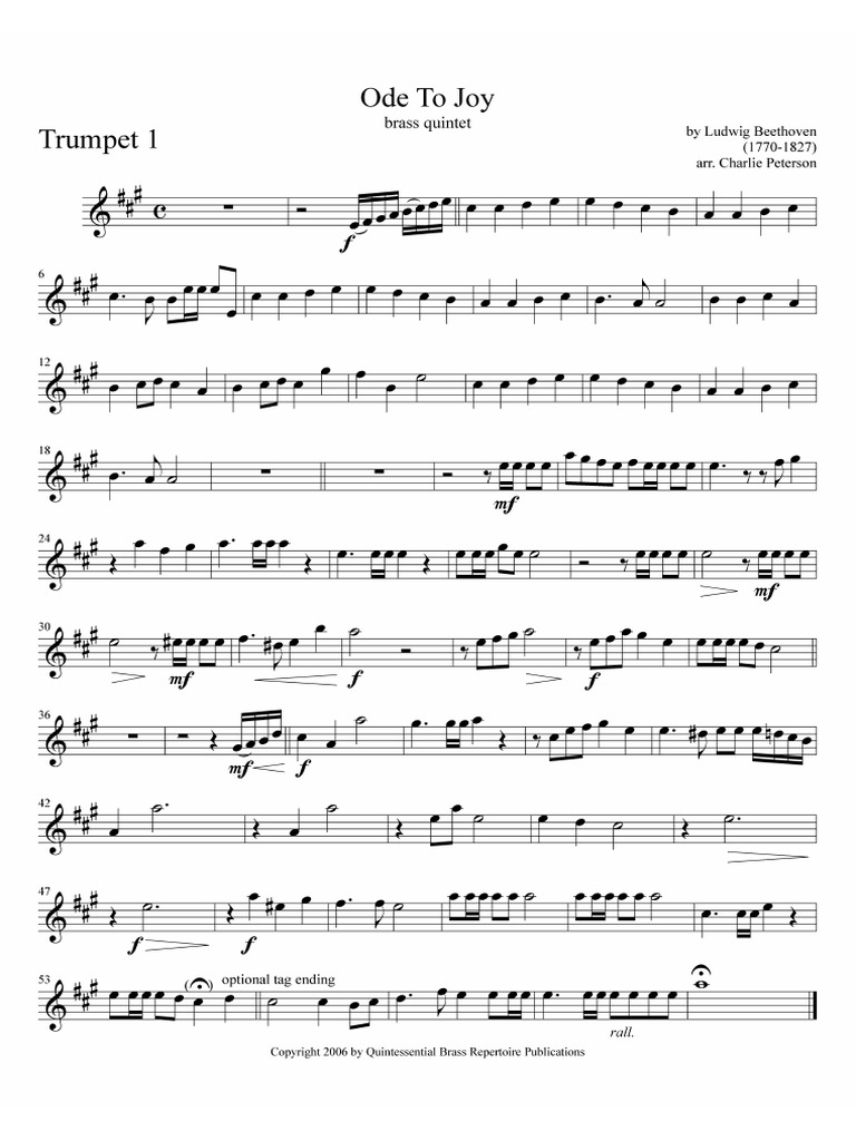 Beethoven Inno Alla Gioia - Parti | PDF