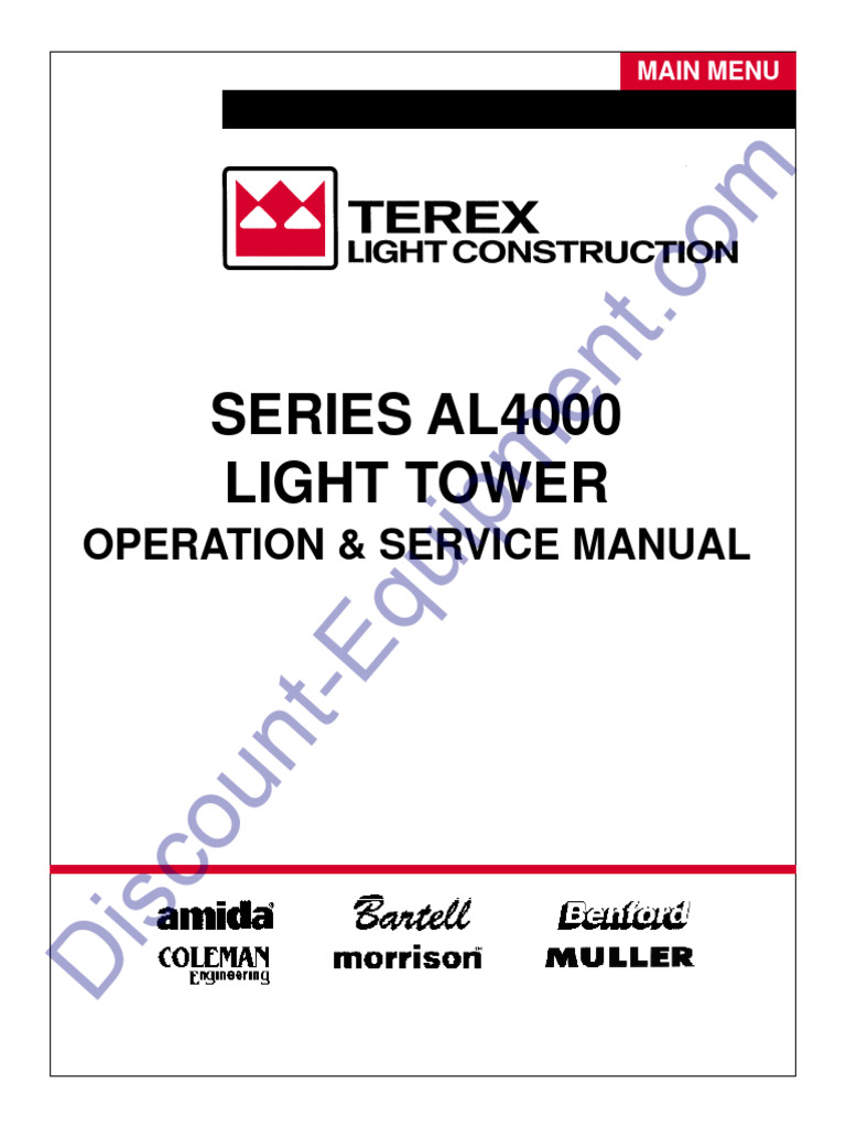 Terex Light Tower Al4000 | Download Free PDF | High Voltage | Motor Oil
